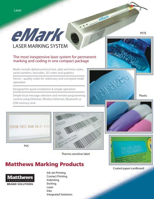 eMark Laser Marking System - Marsh Micro Systems