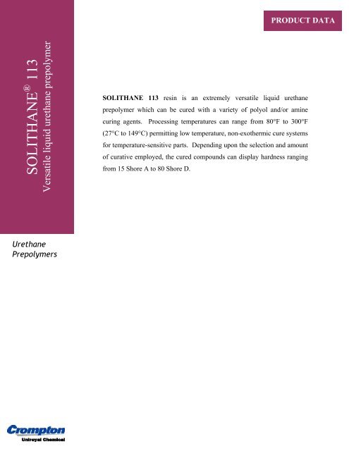 SOLITHANE 113 - EV Roberts