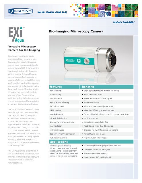 EXi Aqua Datasheet - QImaging