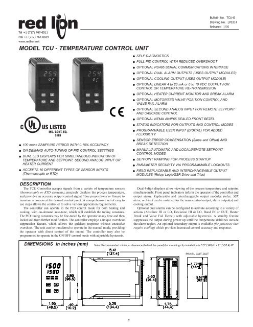 TCU Bulletin PDF - Red Lion Controls