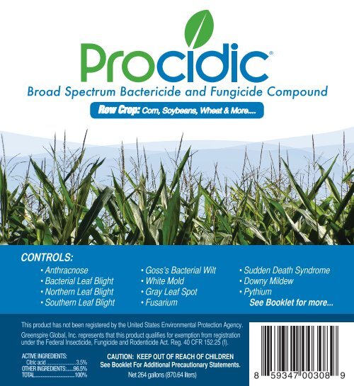 Broad Spectrum Bactericide and Fungicide Compound - Greenspire ...