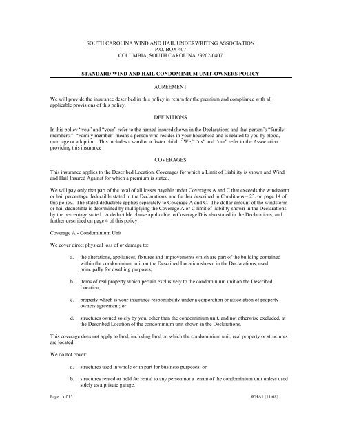 SOUTH CAROLINA WIND AND H