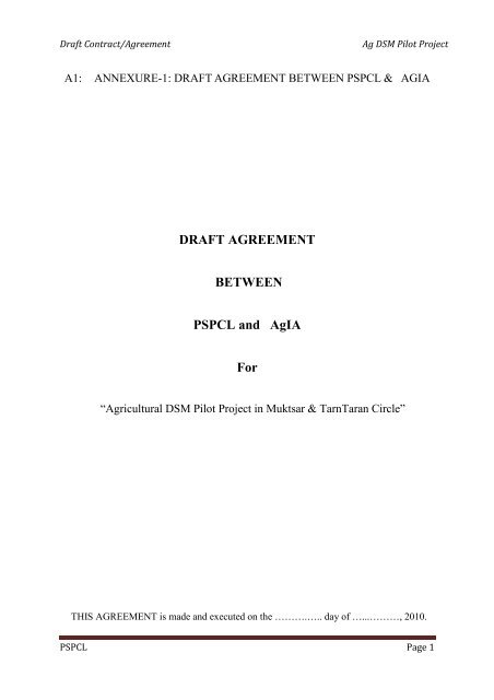 Draft Contract/Agreement