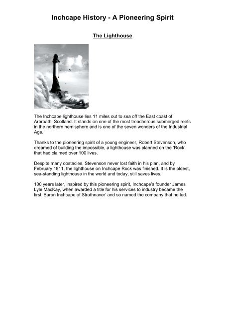 Download the history timeline - Inchcape