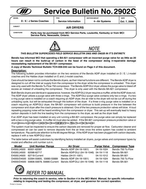 Service Bulletin No.2902C