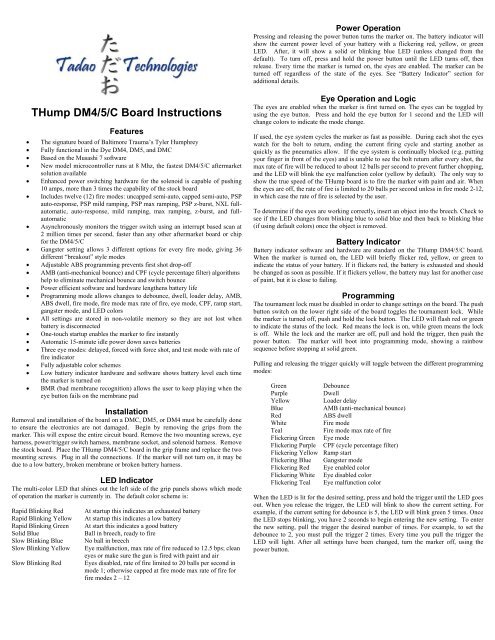 THump DM4/5/C Board Instructions - Tadao Technologies