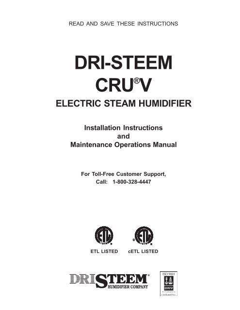 DRI-STEEM CRU®V ELECTRIC STEAM HUMIDIFIER Installation ...