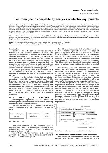 Electromagnetic compatibility analysis of electric equipments