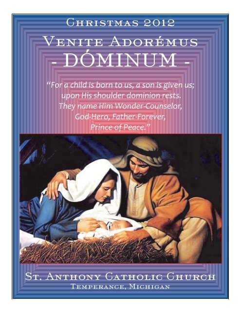 christmas bulletin - St Anthony Catholic Church