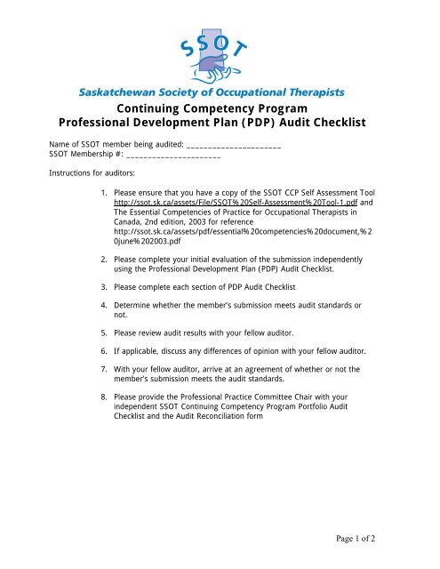 (PDP) Audit Checklist