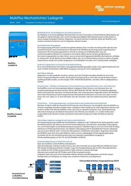 MultiPlus inverter/charger 800VA - 5kVA 230V - Victron Energy