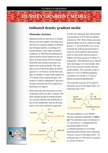Iodinated density gradient media - Axis-Shield