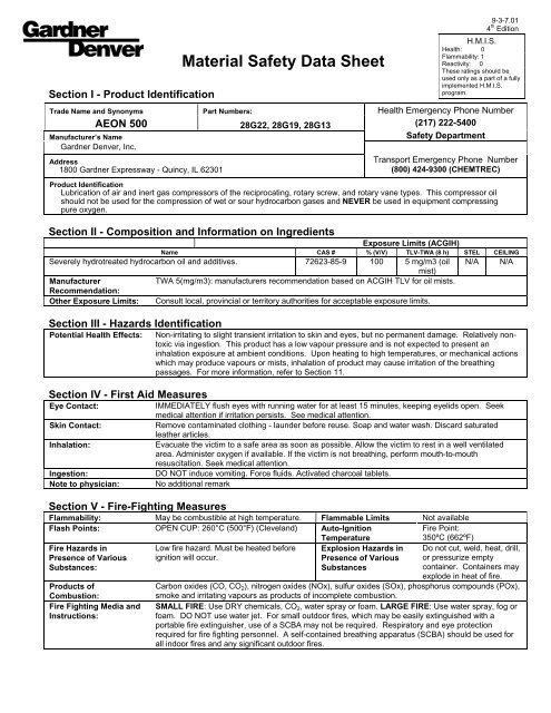 Aeon 500 Reciprocating Compressor Oil