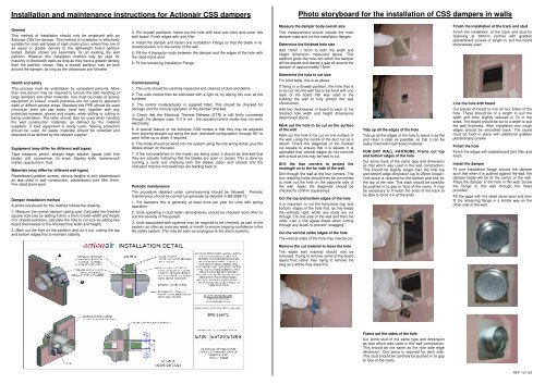 CSS Smoke ES Rated Fire Damper - Installation and ... - Actionair