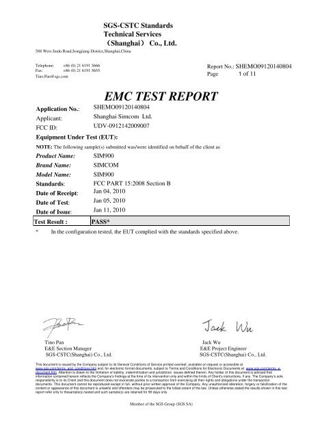 EMC TEST REPORT