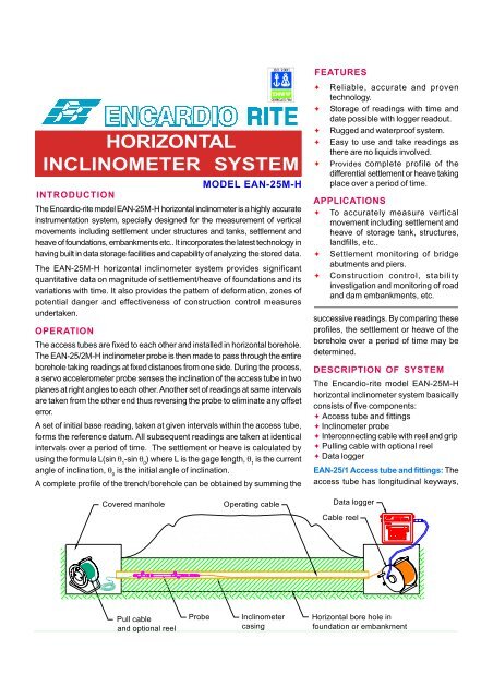 HORIZONTAL INCLINOMETER SYSTEM - Encardio Rite