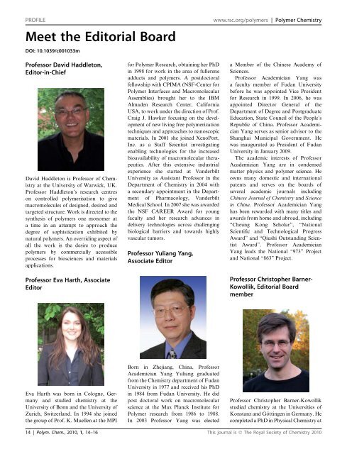 Meet the Editorial Board - HechtLab