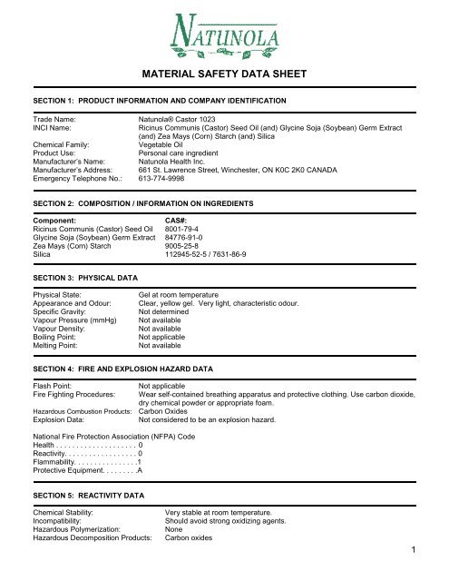 MSDS Castor 1023 NEW.pdf - Natunola