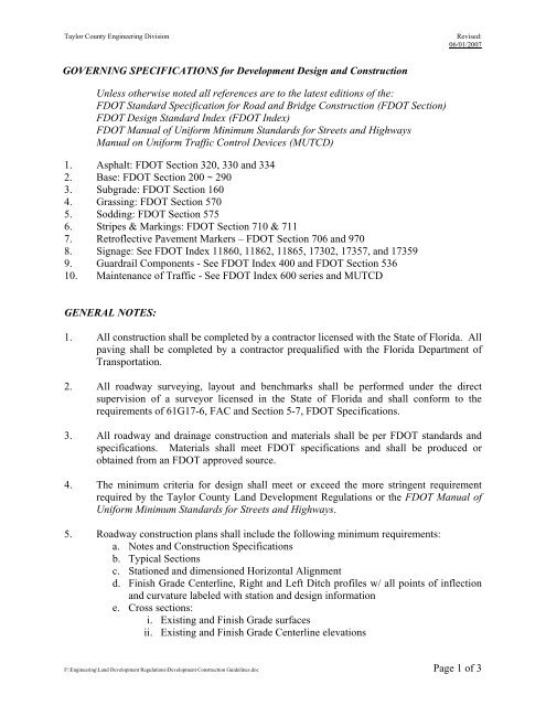 Development Construction Guidelines