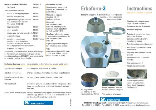 Erkoform-3 Instructions - Erkodent