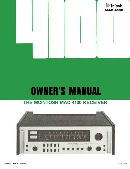 THE MCINTOSH MAC 4100 RECEIVER