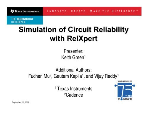 Simulation of Circuit Reliability with RelXpert