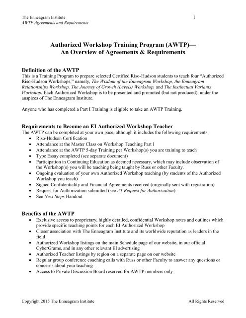 AWTP - Enneagram Institute