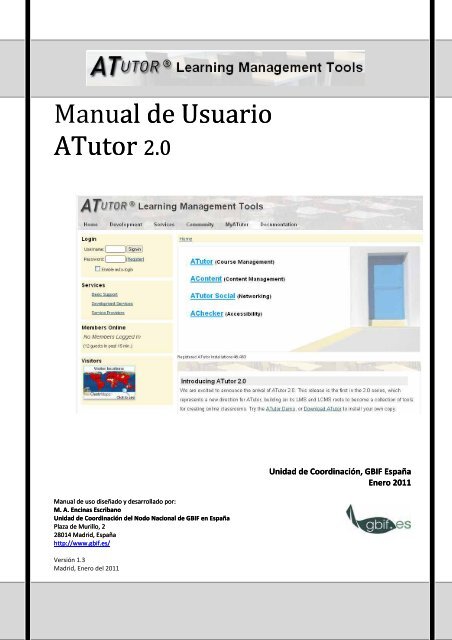 INGRESO EN LA PLATAFORMA - ATutor