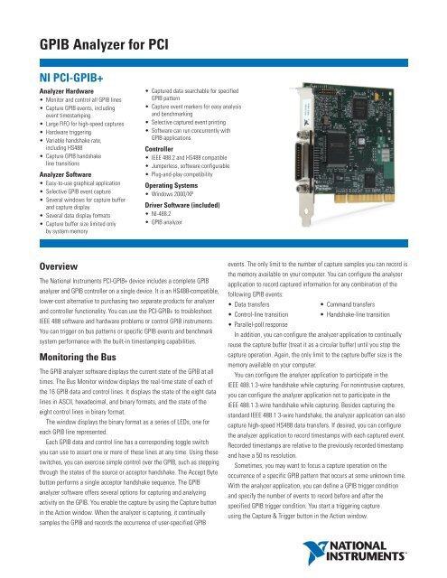 Gpib Analyzer For Pci 