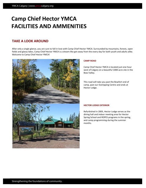 Camp Chief Hector YMCA FACILITIES AND ... - YMCA Calgary