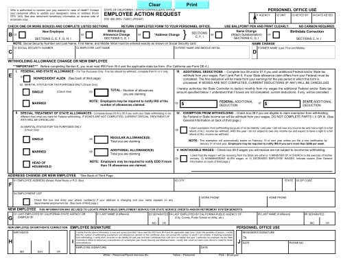 Employee Action Request - California State Controller's Office ...