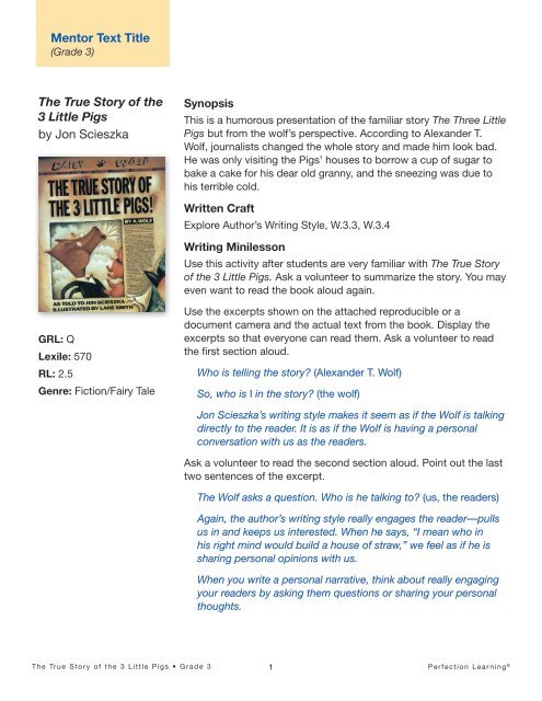 The True Story Of The Three Little Pigs By Jon Scieszka