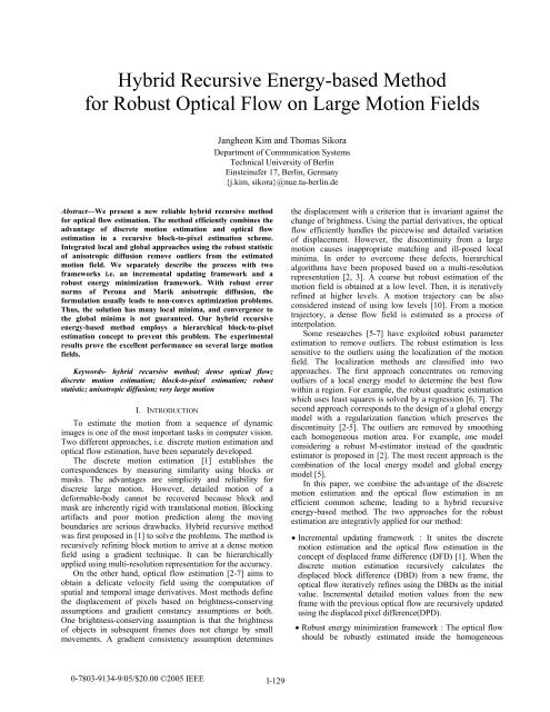 hybrid recursive energy-based method for robust optical ... - TU Berlin
