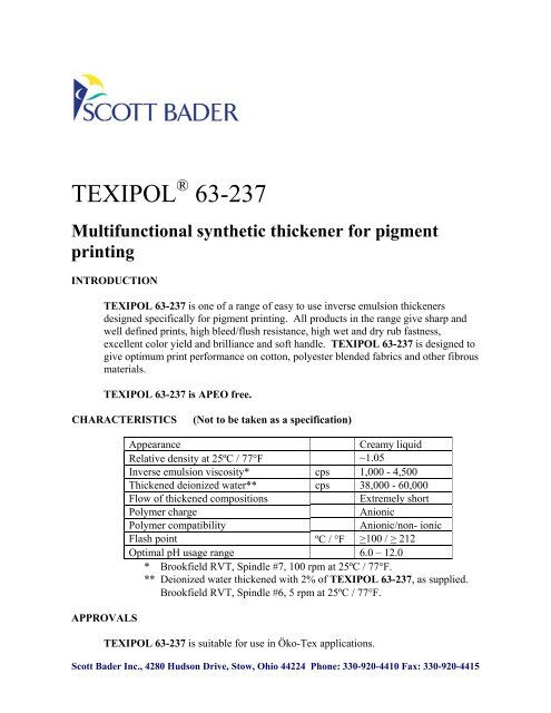 Data Sheet Texipol 63-237 (North America) - Scott Bader