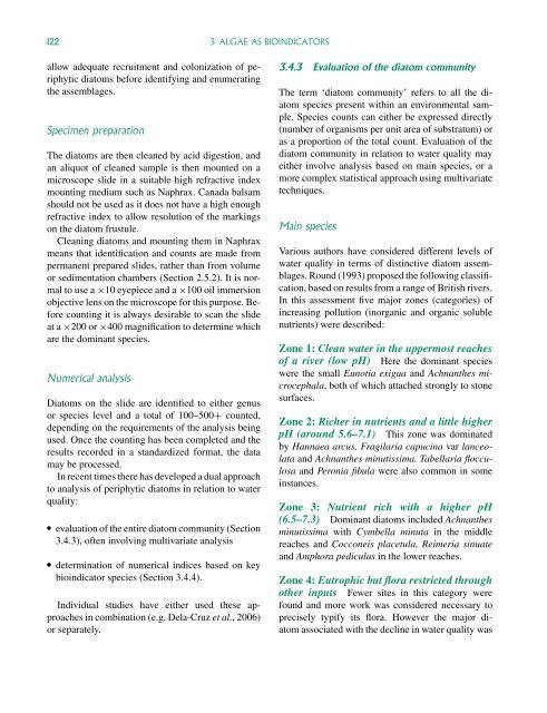 122 3 ALGAE AS BIOINDICAT