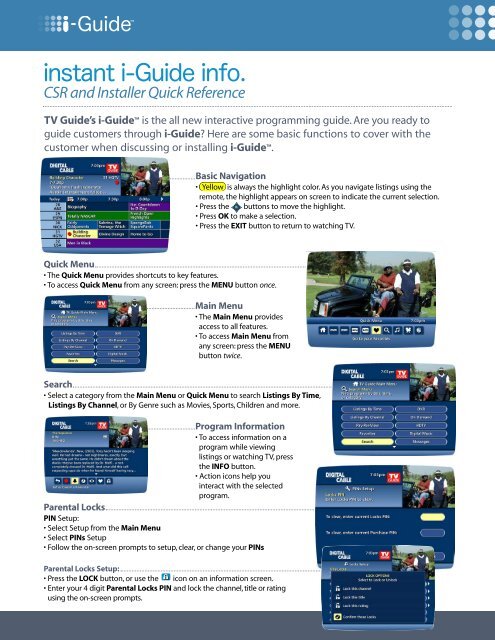 i-Guide_Quick_Refere.. - Troy Cable