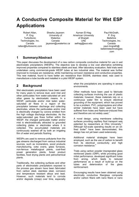 A Conductive Composite Material for Wet ESP Applications - isesp