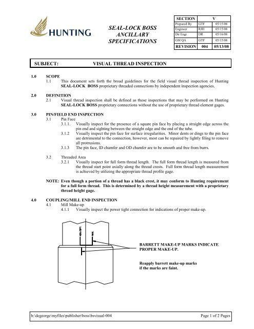 Visual Thread Inspection (44 kb) PDF - Products & Services