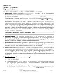 Obstetrical Delivery Consent Form - Valley Hospital