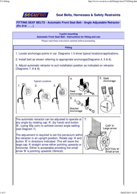 Fitting Instructions