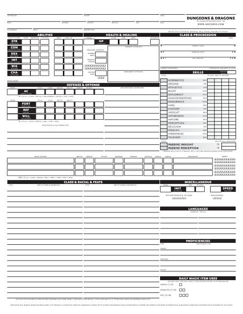 The Ultimate Character Sheet