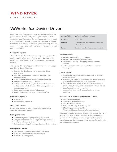 VxWorks 6.x Device Drivers - Wind River