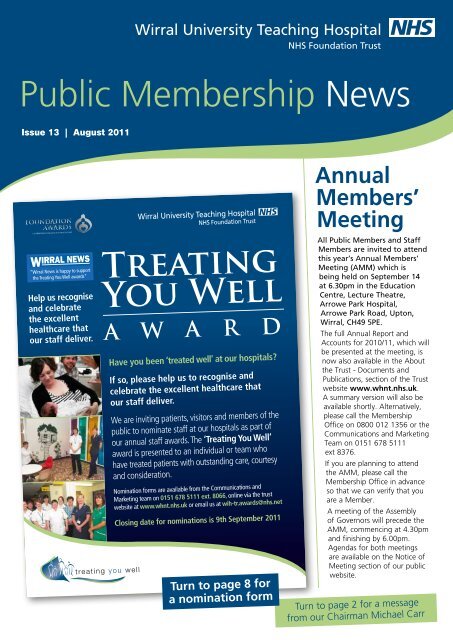 Membership Newsletter - Wirral University Teaching Hospital NHS ...