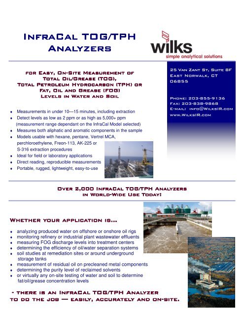 InfraCal TOG/TPH Analyzers for Easy, On-site Measurements of Oil ...