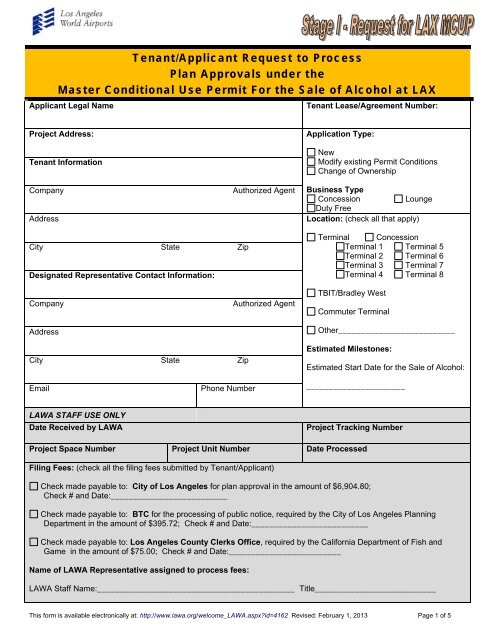 Master Conditional Use Permit (MCUP) Request Form - Los Angeles ...