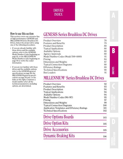 GENESIS Series Brushless DC Drives - PowerTec