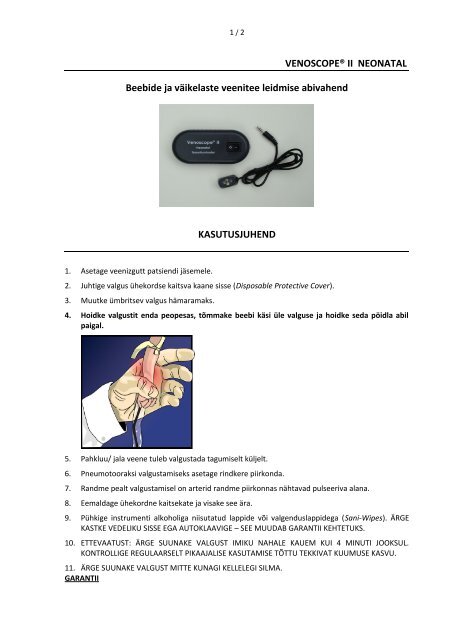 Venoscope Neonatal NT01, lastele - AS Semetron