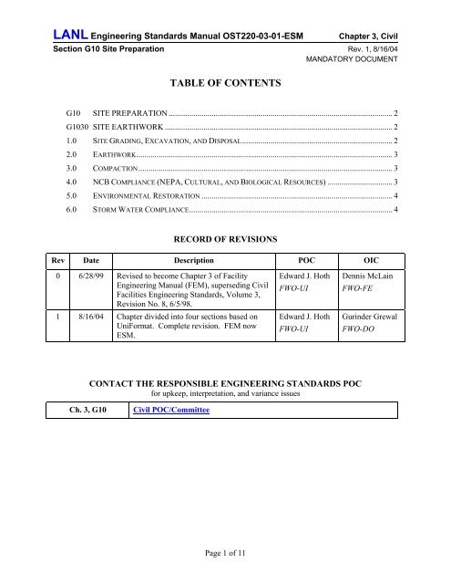 LANL Engineering Standards Manual OST220-03-01-ESM