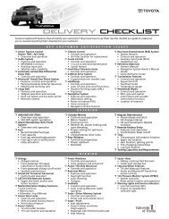 DELIVERY CHECKLIST
