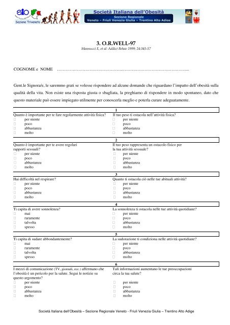 Orwell-97 - Societa' Italiana ObesitÃ (SIO)